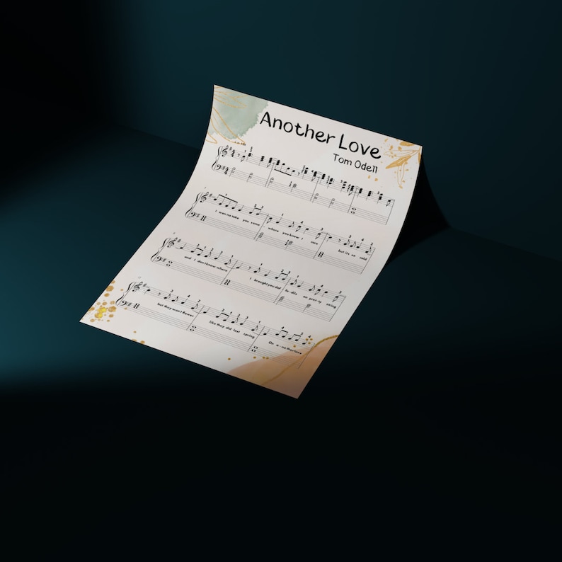 Tom Odell 'another Love' Easy Piano Sheet Music With Lyrics - PDF, Two ...