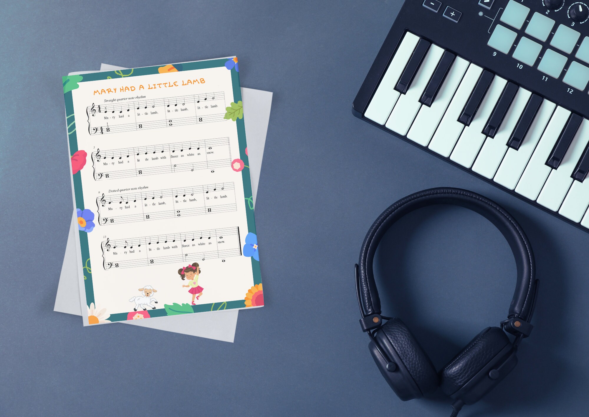 Piano Notes mary Had a Little Lamb Easy PDF Song Digital File for Kids ...