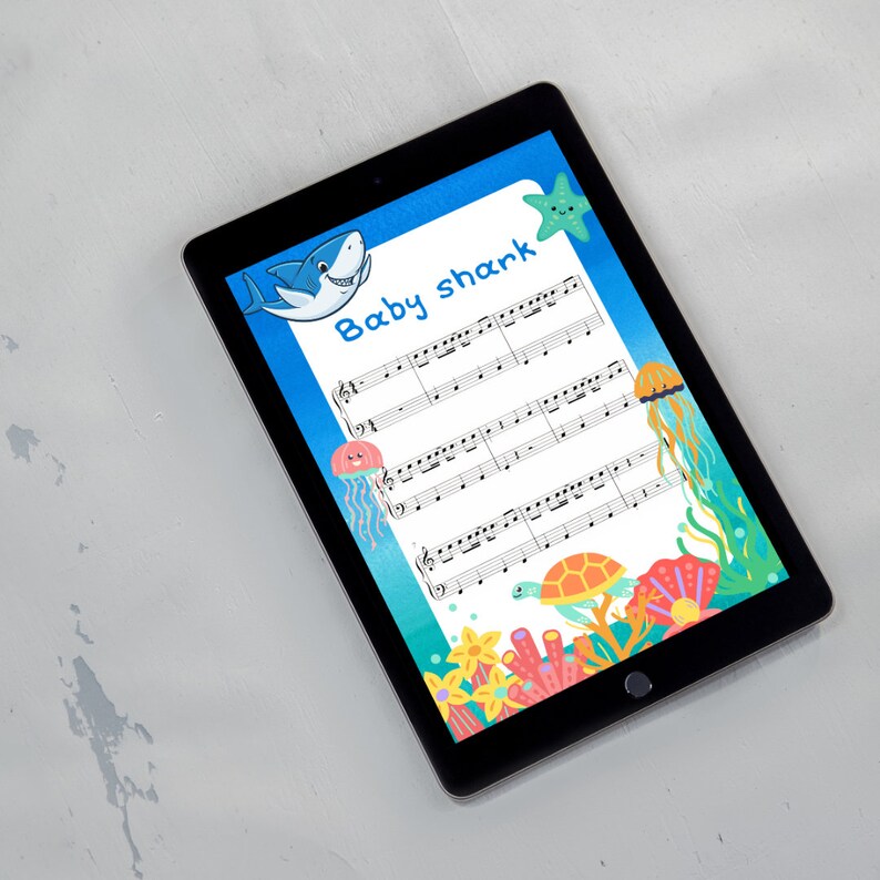 Piano Music Very Easy "baby Shark" for Kids - Colorful Funny Song for ...