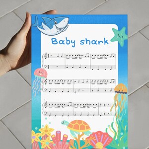 Piano Music Very Easy "baby Shark" for Kids - Colorful Funny Song for ...
