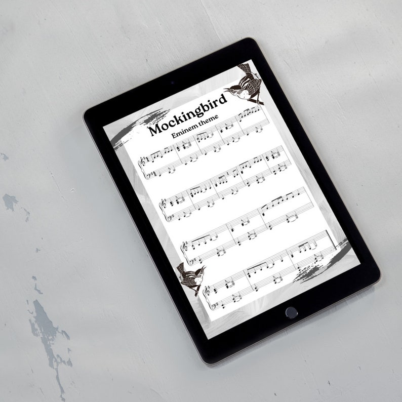 Colorful "mockingbird" Eminem Piano Sheet Music - Easy Version for ...