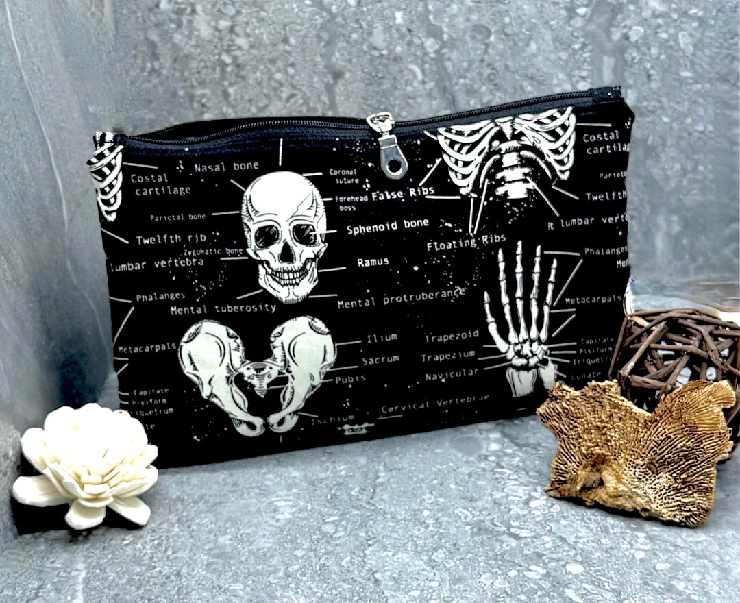 Goth Pencil Case – Skull & Bones Bag for Medical Students, Horror ...