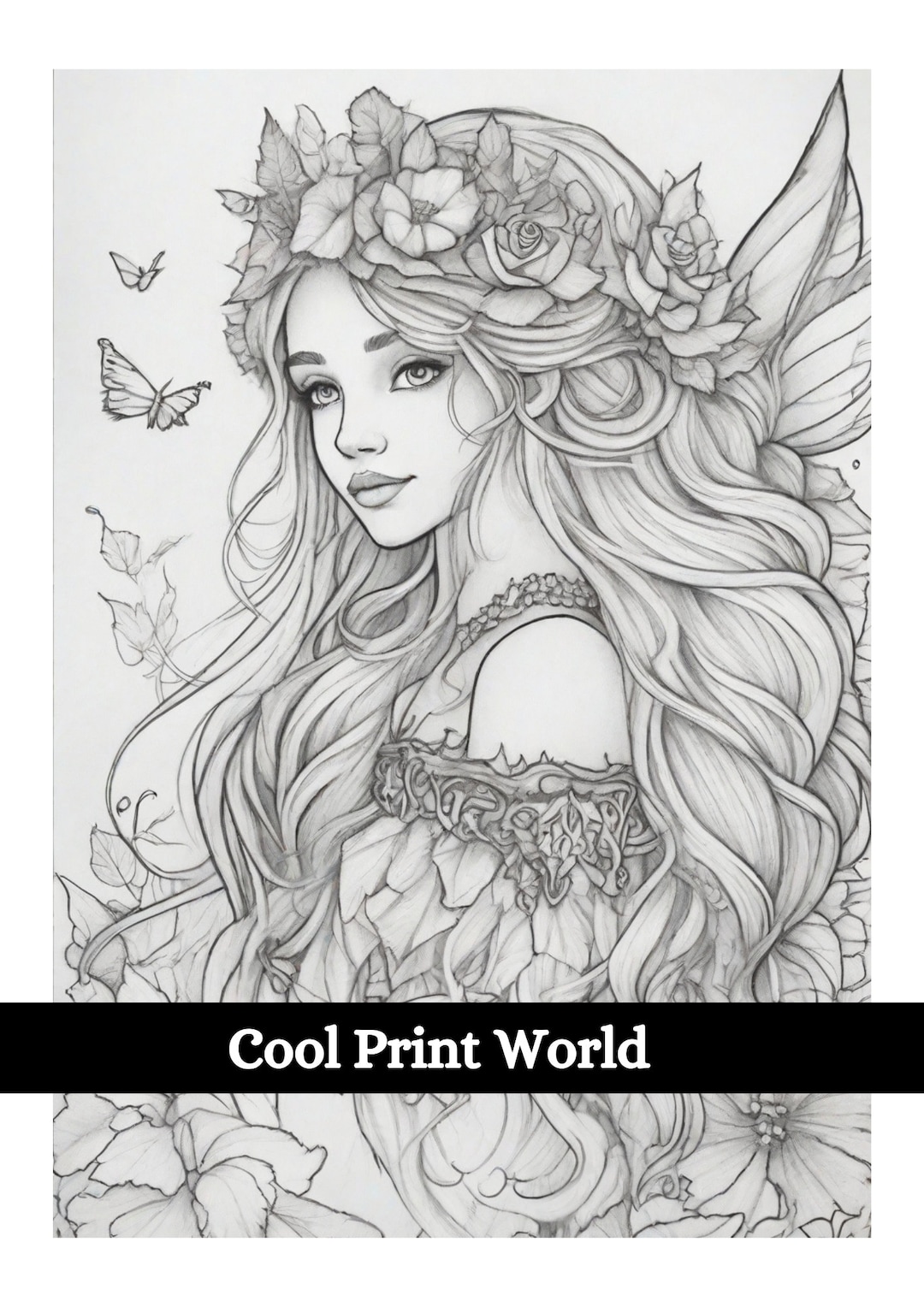 Coloring Page for Adults A4 Size Coloring Page Princes - Etsy