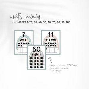 Classroom Number Posters Ten Frames Number Words Classroom - Etsy