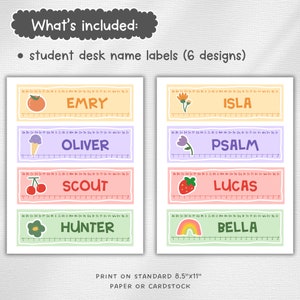 Student Desk Name Tags, Name Labels, Name Plate, Classroom Labels ...