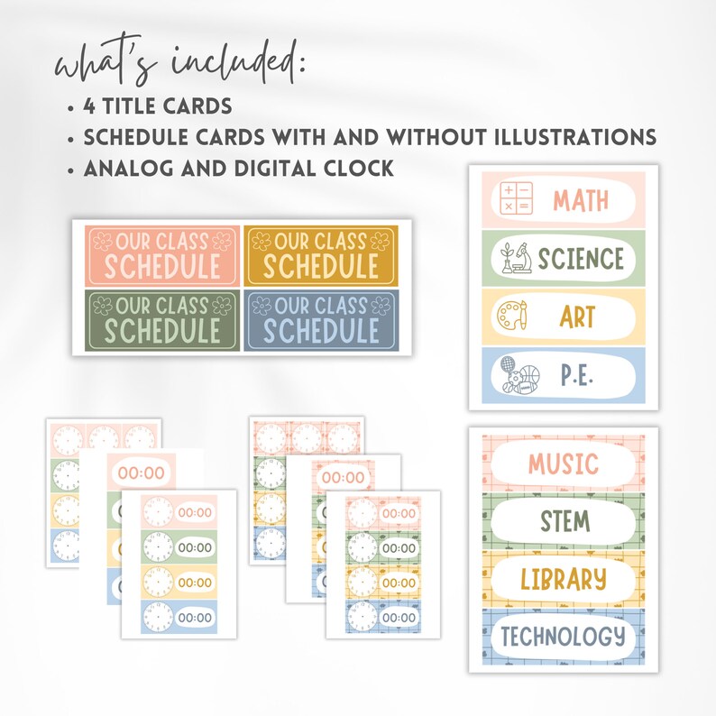 Classroom Schedule Cards Schedule Display Editable - Etsy
