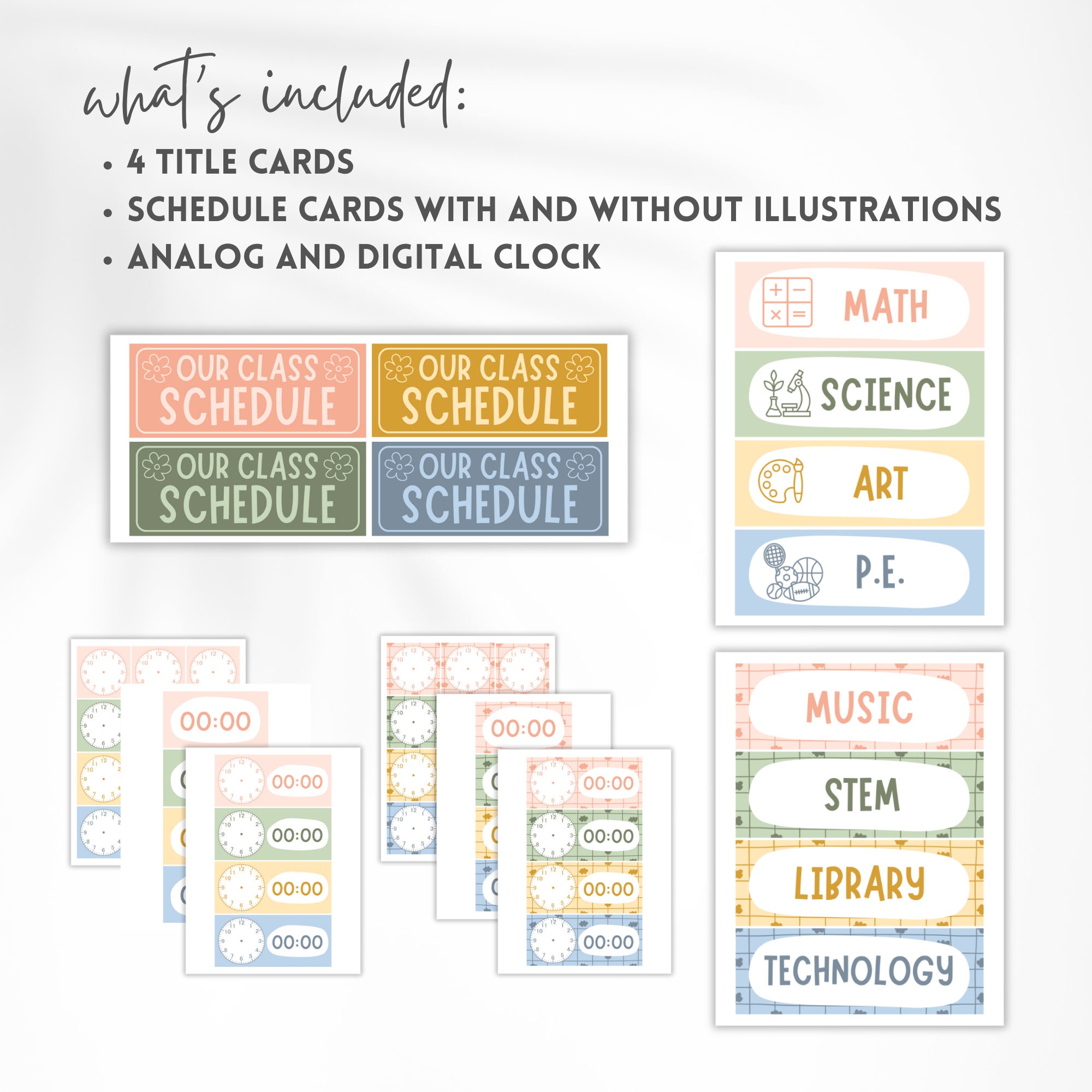 Classroom Schedule Cards Schedule Display Editable - Etsy
