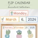 Classroom Flip Calendar, Classroom Decor, Printable, Succulent - Etsy