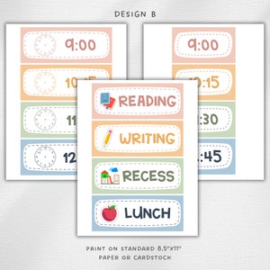 Classroom Schedule Cards, Schedule Display, Editable, Rainbow - Etsy