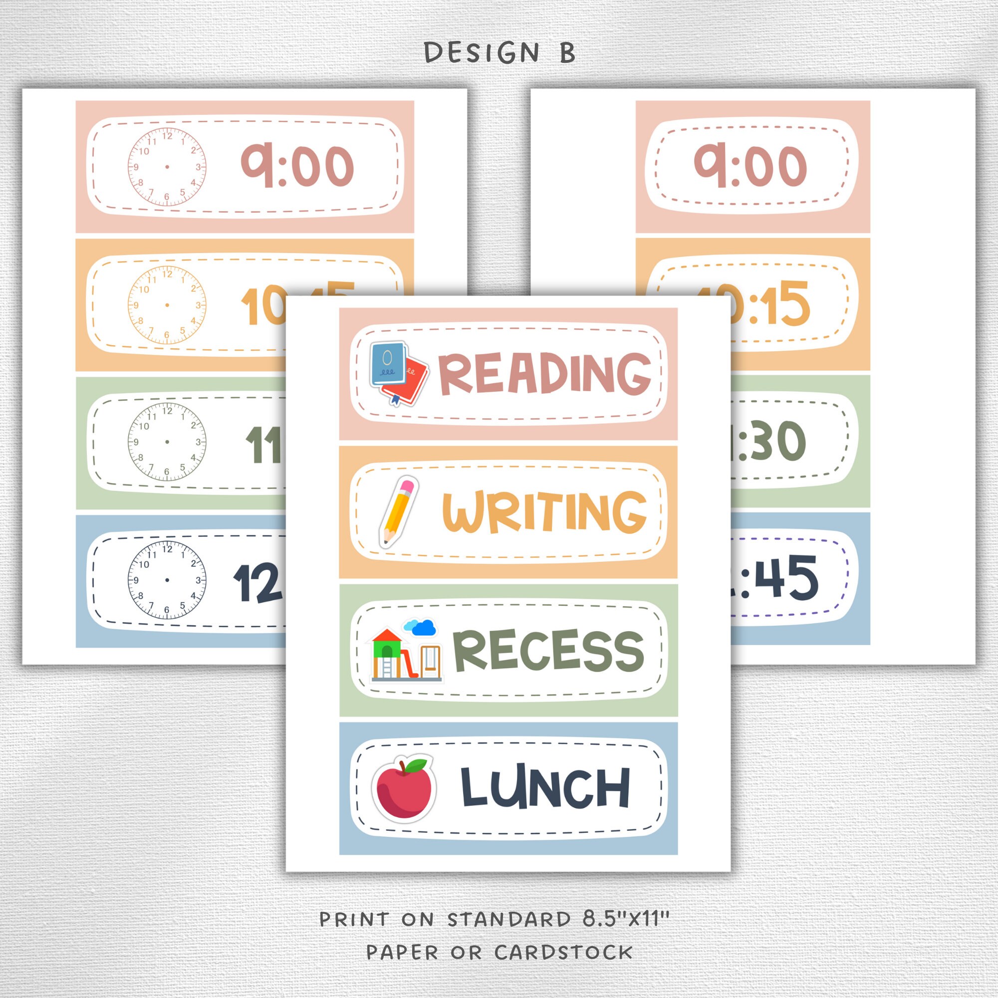 Classroom Schedule Cards, Schedule Display, Editable, Rainbow - Etsy
