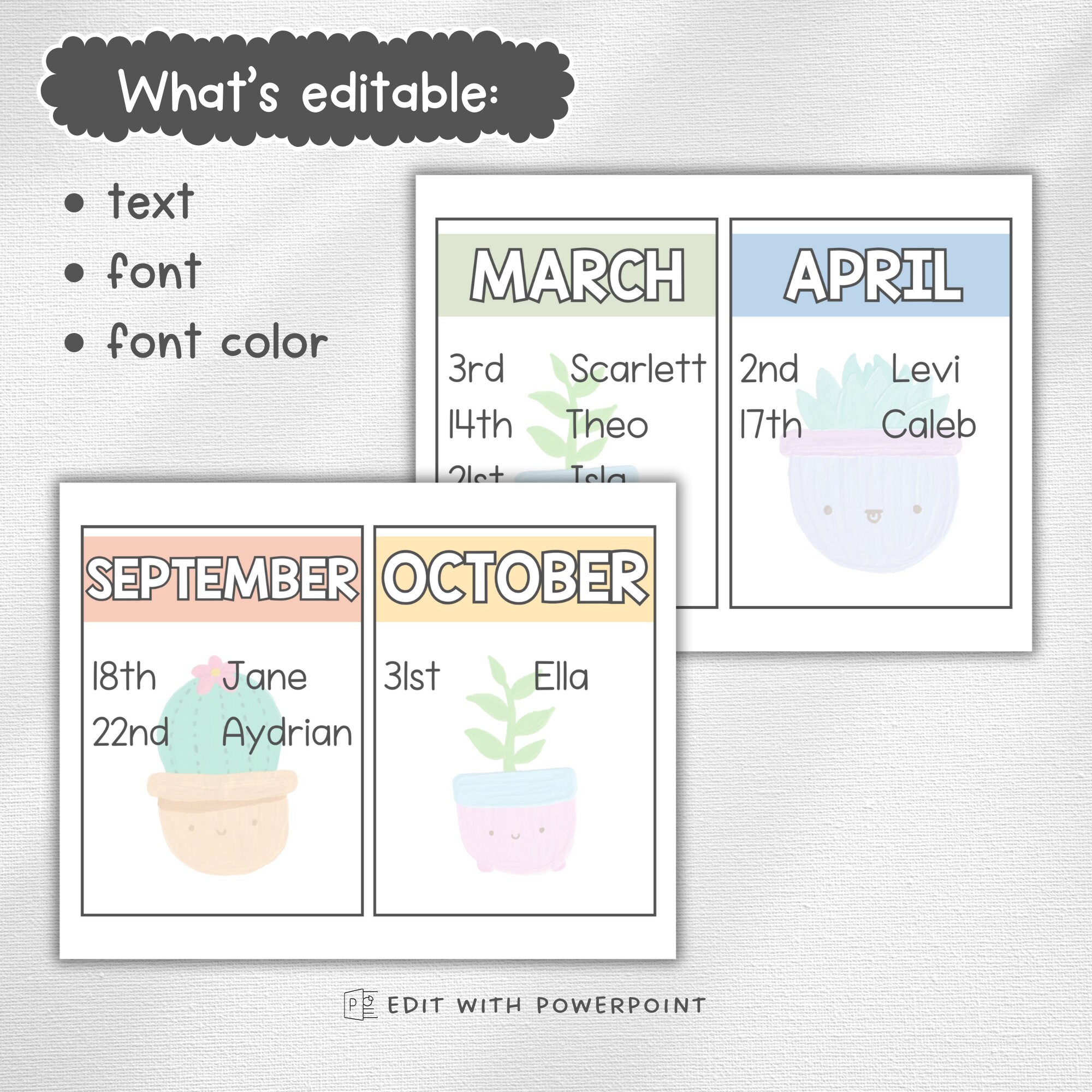 Classroom Birthday Display, Birthday Bulletin Board, Editable ...