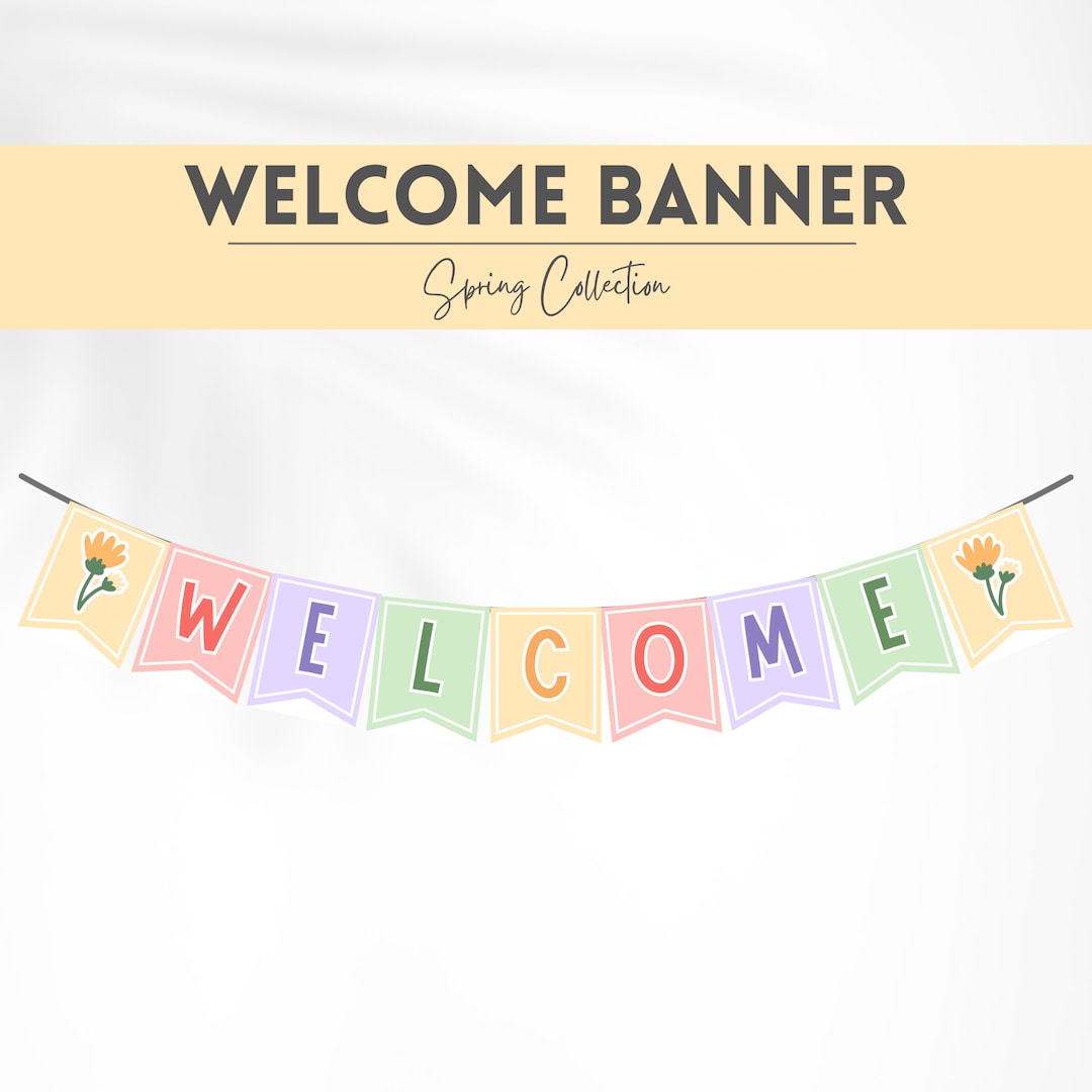Classroom Welcome Banner, Classroom Decor, Printable, Spring - Etsy