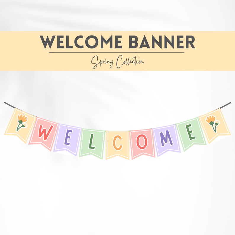 Classroom Welcome Banner, Classroom Decor, Printable, Spring - Etsy