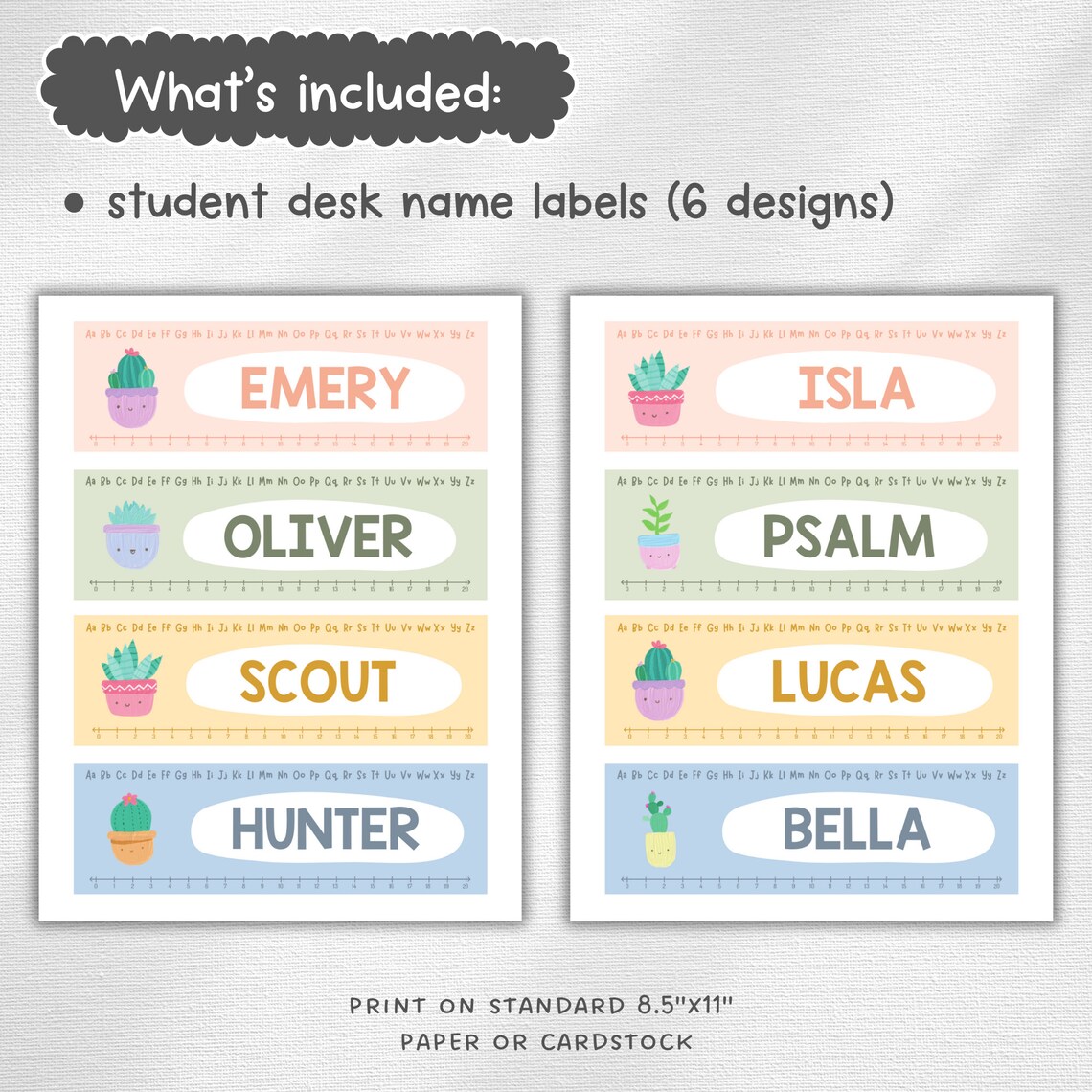 Student Desk Name Tags, Name Labels, Name Plate, Classroom Labels ...