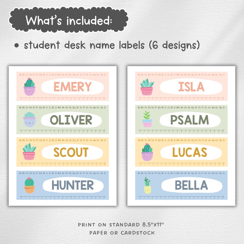 Student Desk Name Tags, Name Labels, Name Plate, Classroom Labels ...