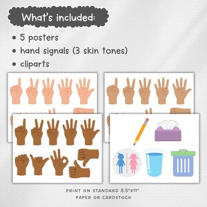 Hand Signals Poster, Classroom Management, Editable - Etsy