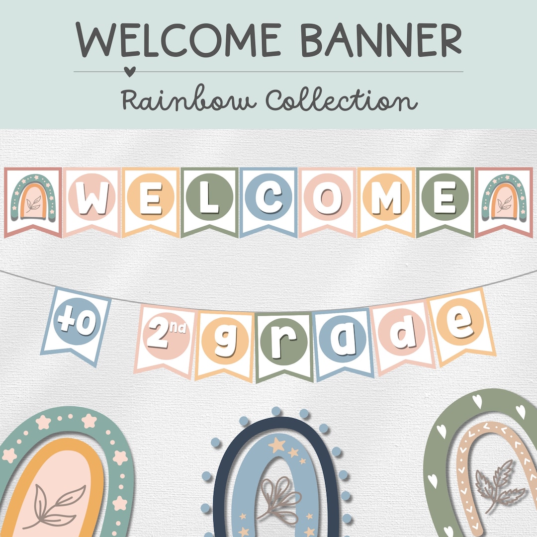 Classroom Welcome Banner, Classroom Decor, Printable, Rainbow - Etsy