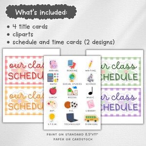 Classroom Schedule Cards, Schedule Display, Editable, Spring - Etsy
