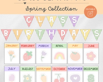 EDITABLE Bird Classroom Birthday Display, Primary School Cute Animal ...