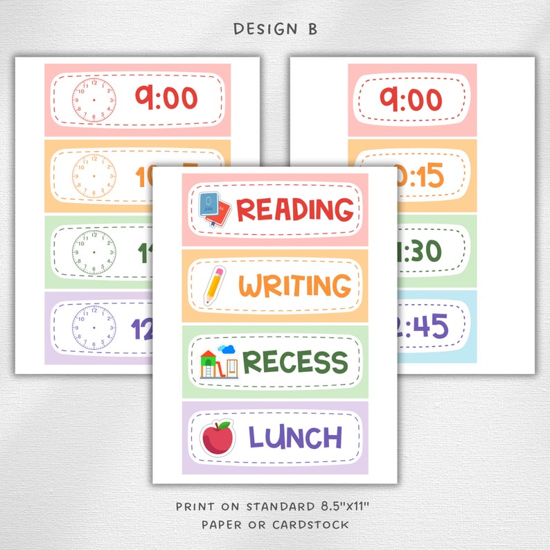 Classroom Schedule Cards, Schedule Display, Editable, Spring - Etsy