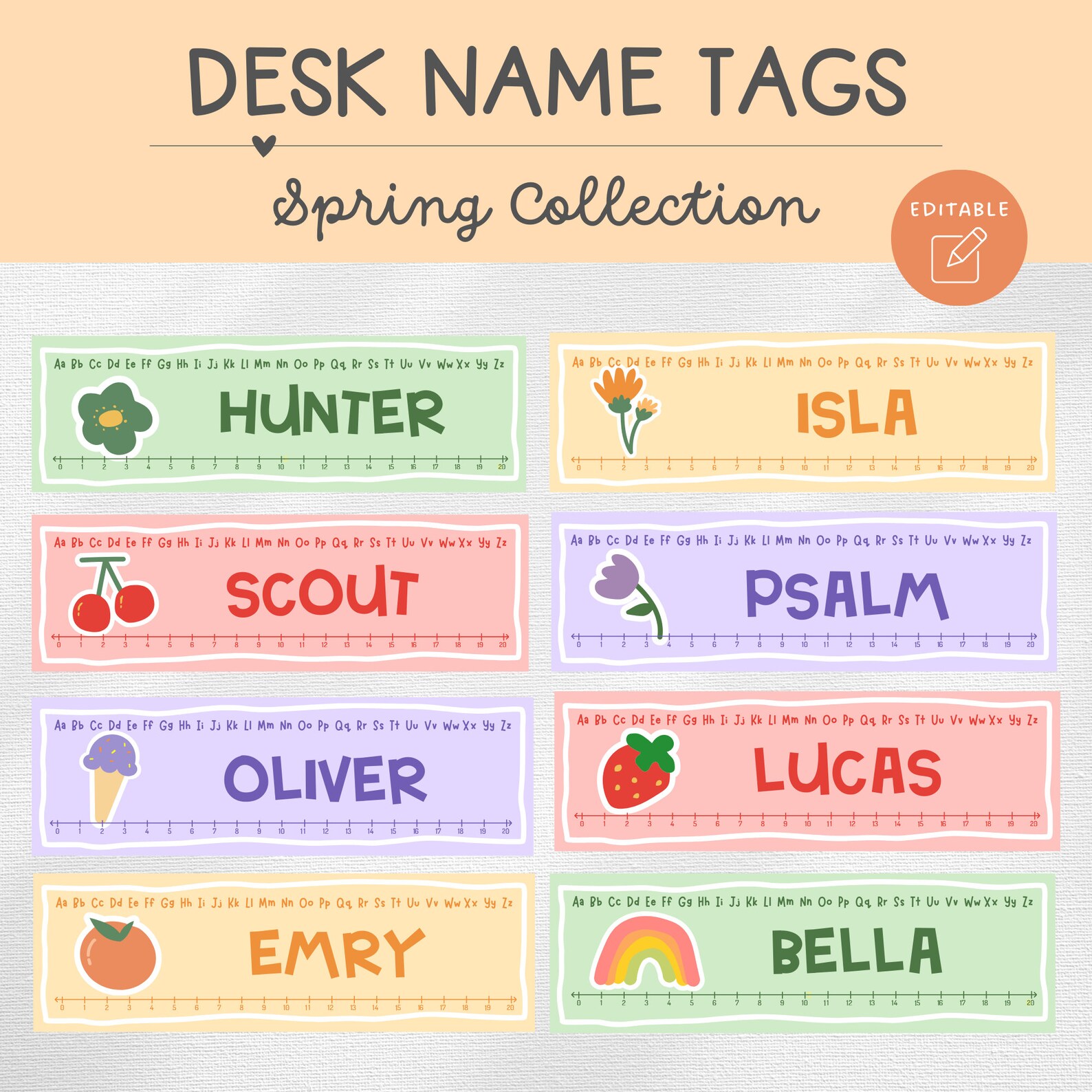 Student Desk Name Tags, Name Labels, Name Plate, Classroom Labels ...