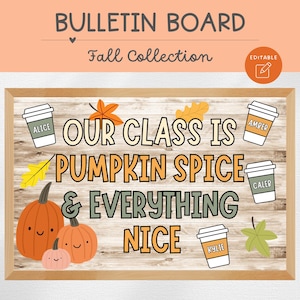 Pumpkin Spice Bulletin Board, Fall Bulletin Board, Classroom Decor ...
