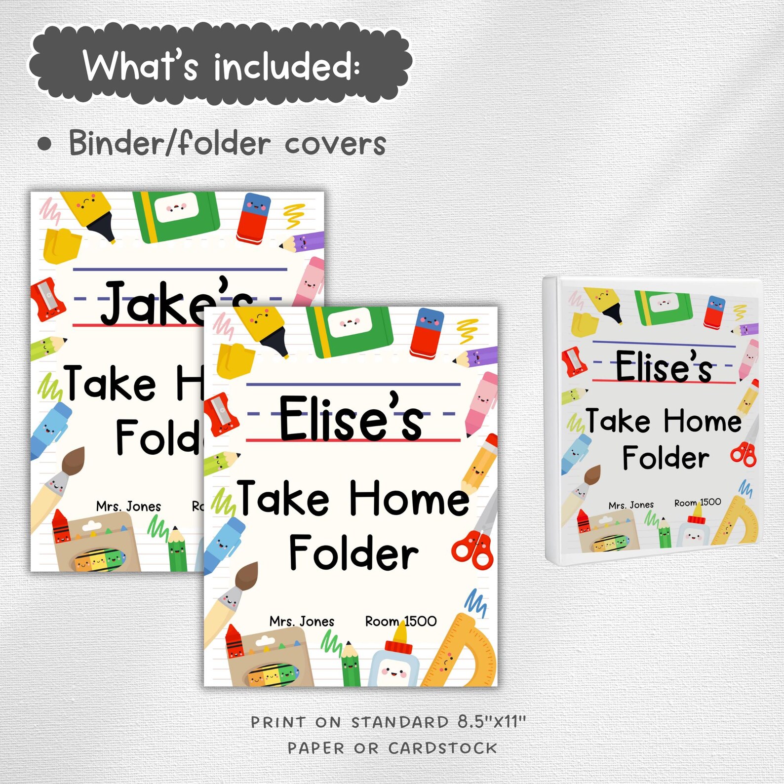 Binder/folder Cover, Back to School, Editable, Rainbow - Etsy