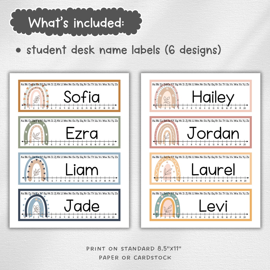 Student Desk Name Tags, Name Labels, Name Plate, Classroom Labels ...