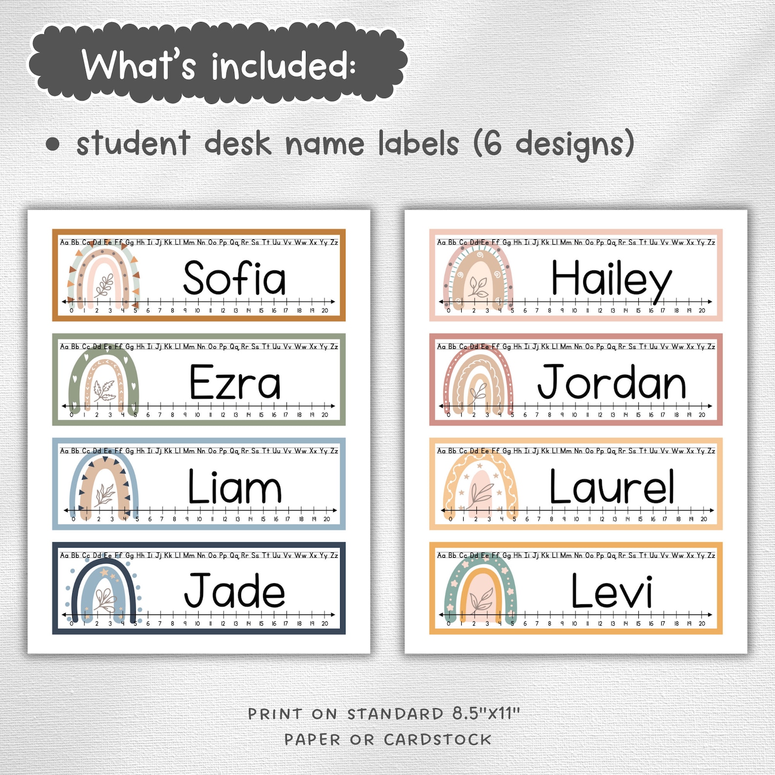 Student Desk Name Tags, Name Labels, Name Plate, Classroom Labels ...
