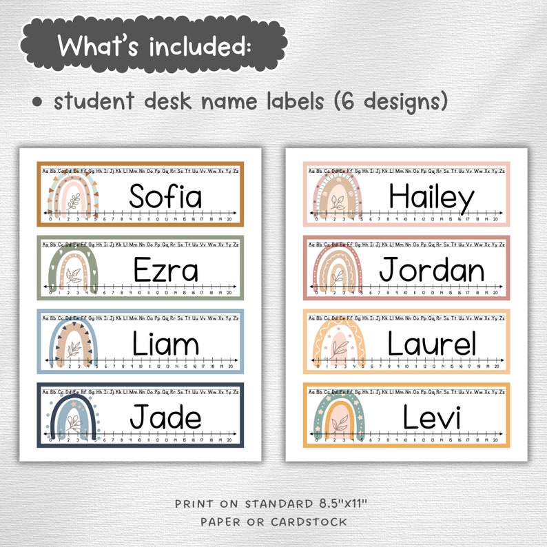 Student Desk Name Tags, Name Labels, Name Plate, Classroom Labels ...