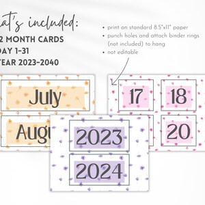 Classroom Flip Calendar, Classroom Decor, Printable, Floral - Etsy