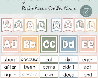Word Wall Display, Printable & Editable Classroom Word Wall, Sight ...