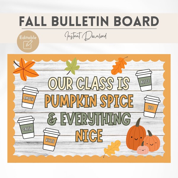 Pumpkin Spice Bulletin Board - Etsy