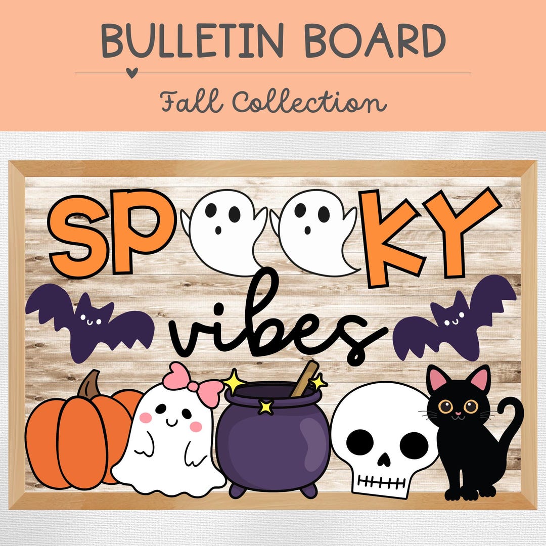 Spooky Vibes Bulletin Board, Fall Bulletin Board, Classroom Decor ...