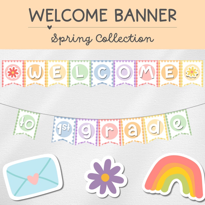 Classroom Welcome Banner, Classroom Decor, Printable, Spring - Etsy