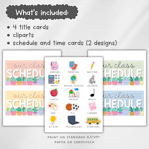 Classroom Schedule Cards, Schedule Display, Editable, Succulent - Etsy