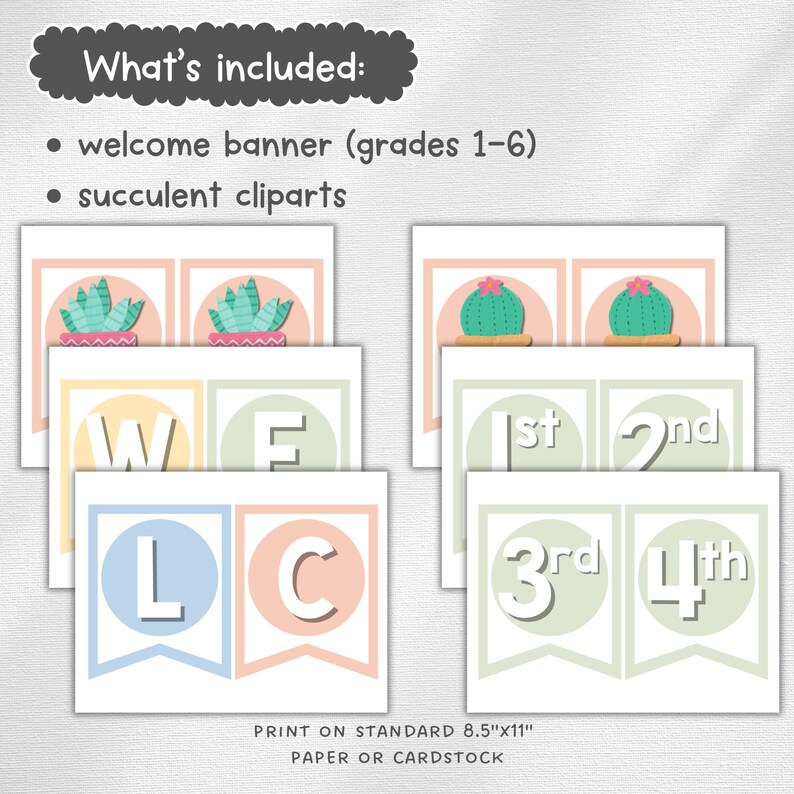 Classroom Welcome Banner, Classroom Decor, Printable, Succulent - Etsy