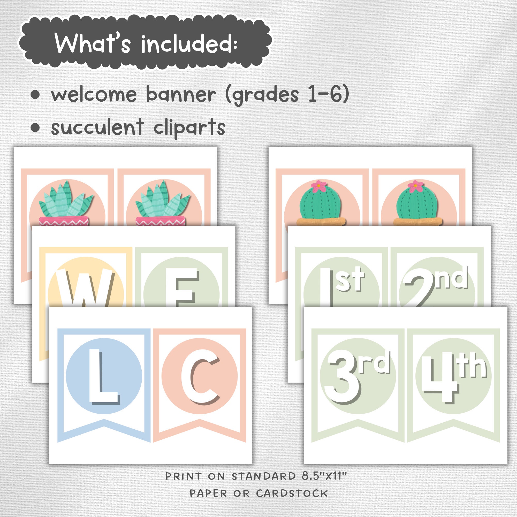 Classroom Welcome Banner, Classroom Decor, Printable, Succulent - Etsy