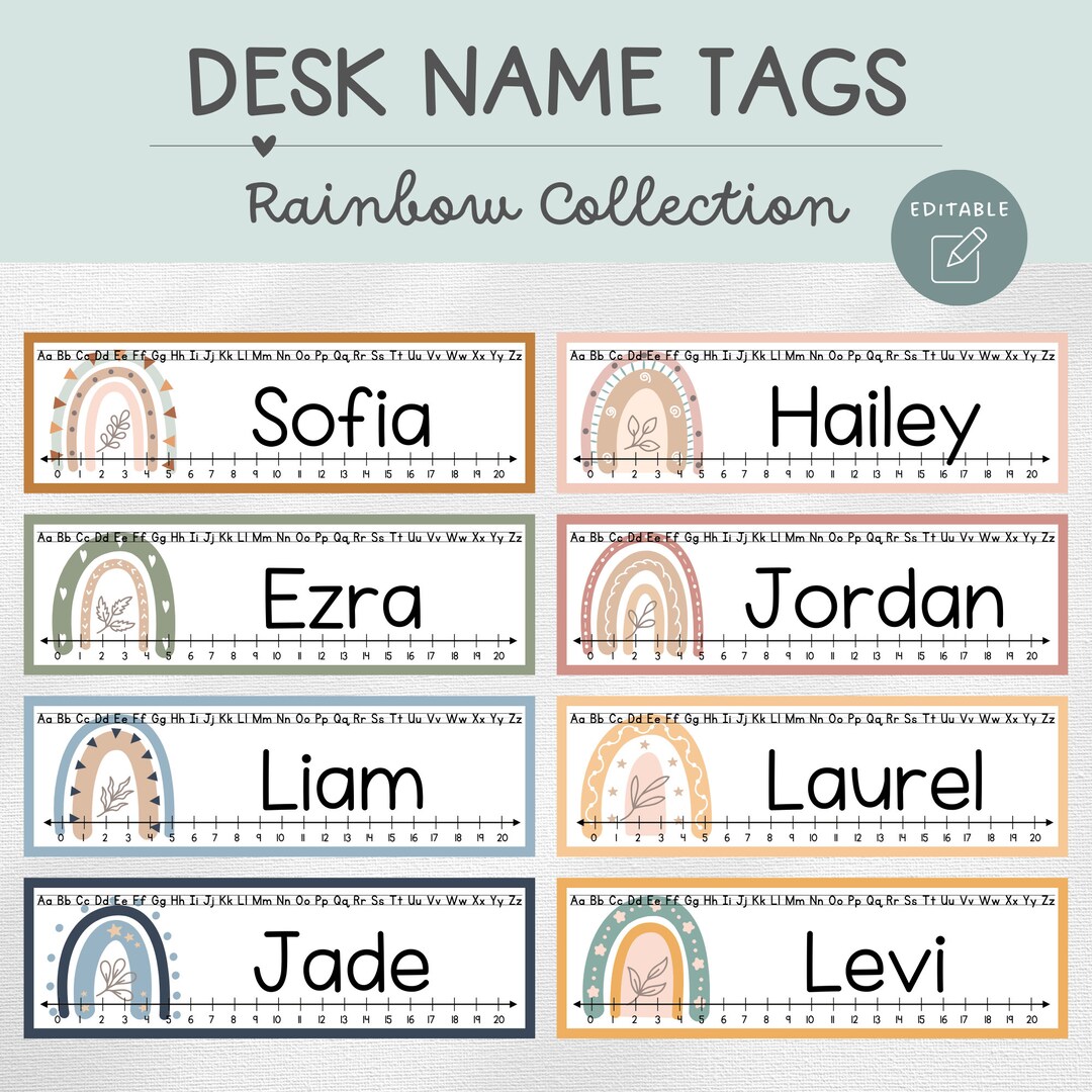 Student Desk Name Tags, Name Labels, Name Plate, Classroom Labels ...