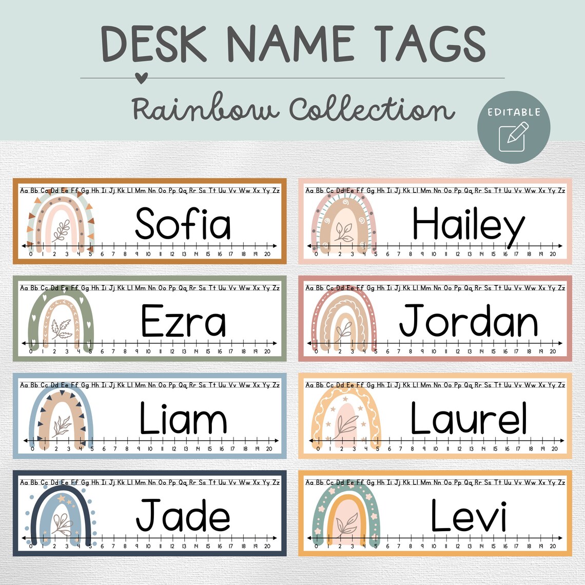 Student Desk Name Tags, Name Labels, Name Plate, Classroom Labels ...