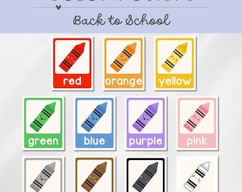 Color Posters With Pictures, Classroom Decor, Back to School, Digital ...