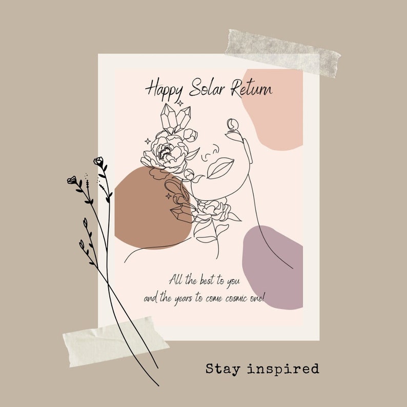 Printable Happy Solar Return Birthday Crystal Magical Card, Birthday ...