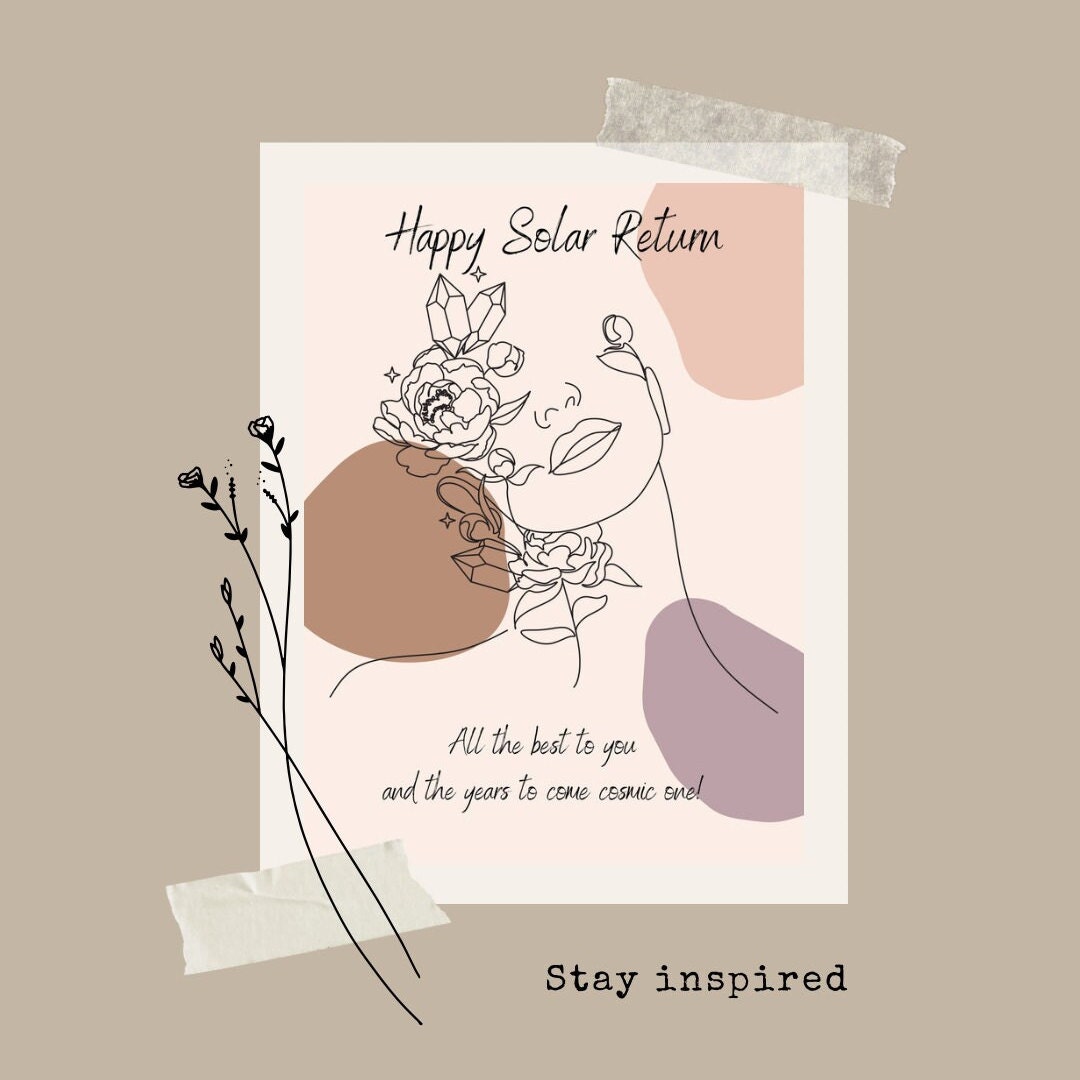 Printable Happy Solar Return Birthday Crystal Magical Card, Birthday ...