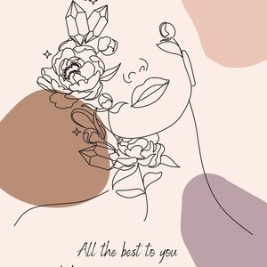 Printable Happy Solar Return Birthday Card, Crystal Flower Design ...