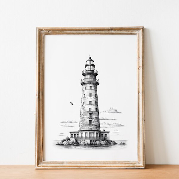 Lighthouse Art Print - Etsy