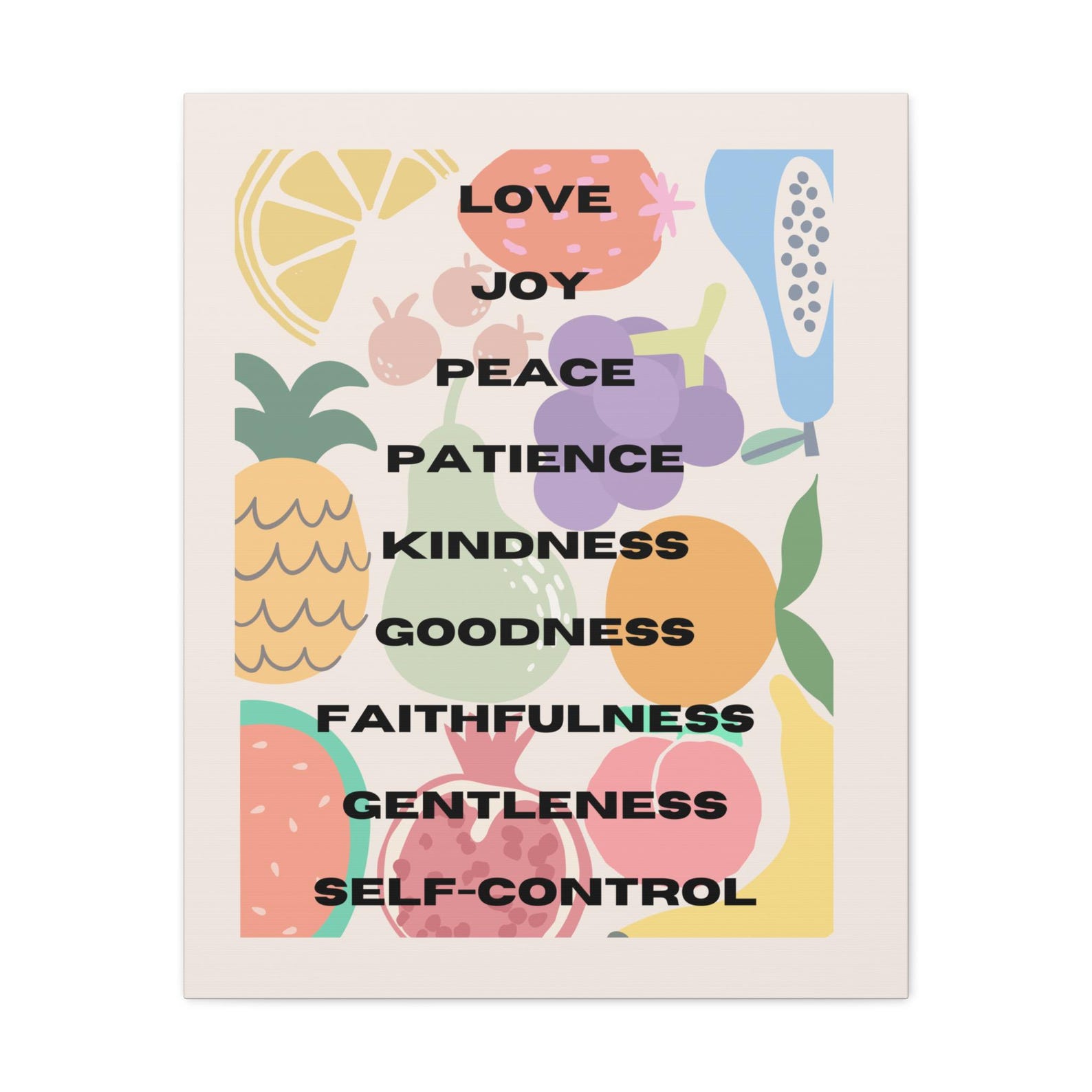 Fruits of the Spirit Wall Art - Christian Abstract Canvas Print ...