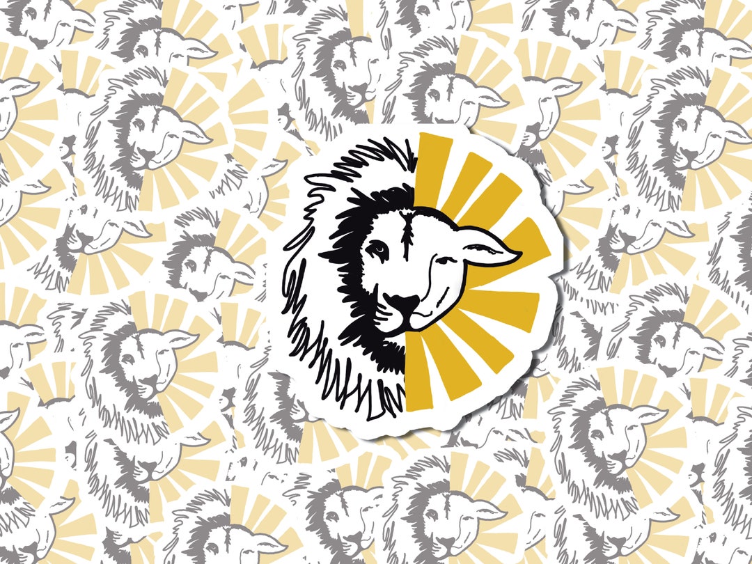 Jesus Sticker Lion and Lamb Faith Based Decal | Mothers Day Gift Laptop ...