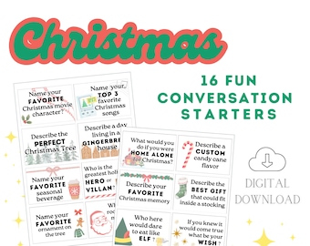 Christmas Conversation Starters, Christmas Party Game Printable, Family ...