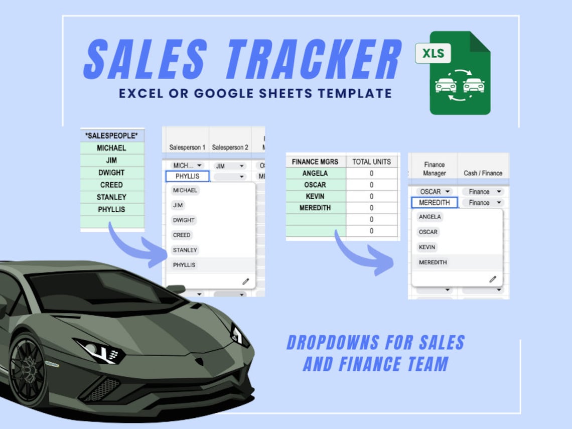 Car Dealership Sales Tracker Log Automotive Template Excel Google ...