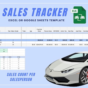 Car Dealership Sales Tracker Log Automotive Template Excel Google ...